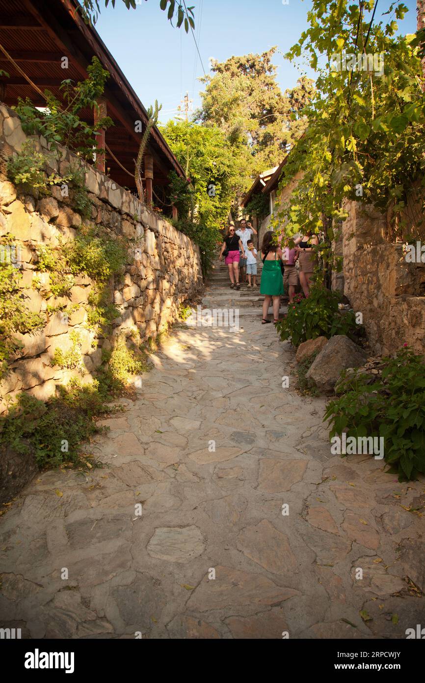 Old datca streets with its unique architecture and people making ...