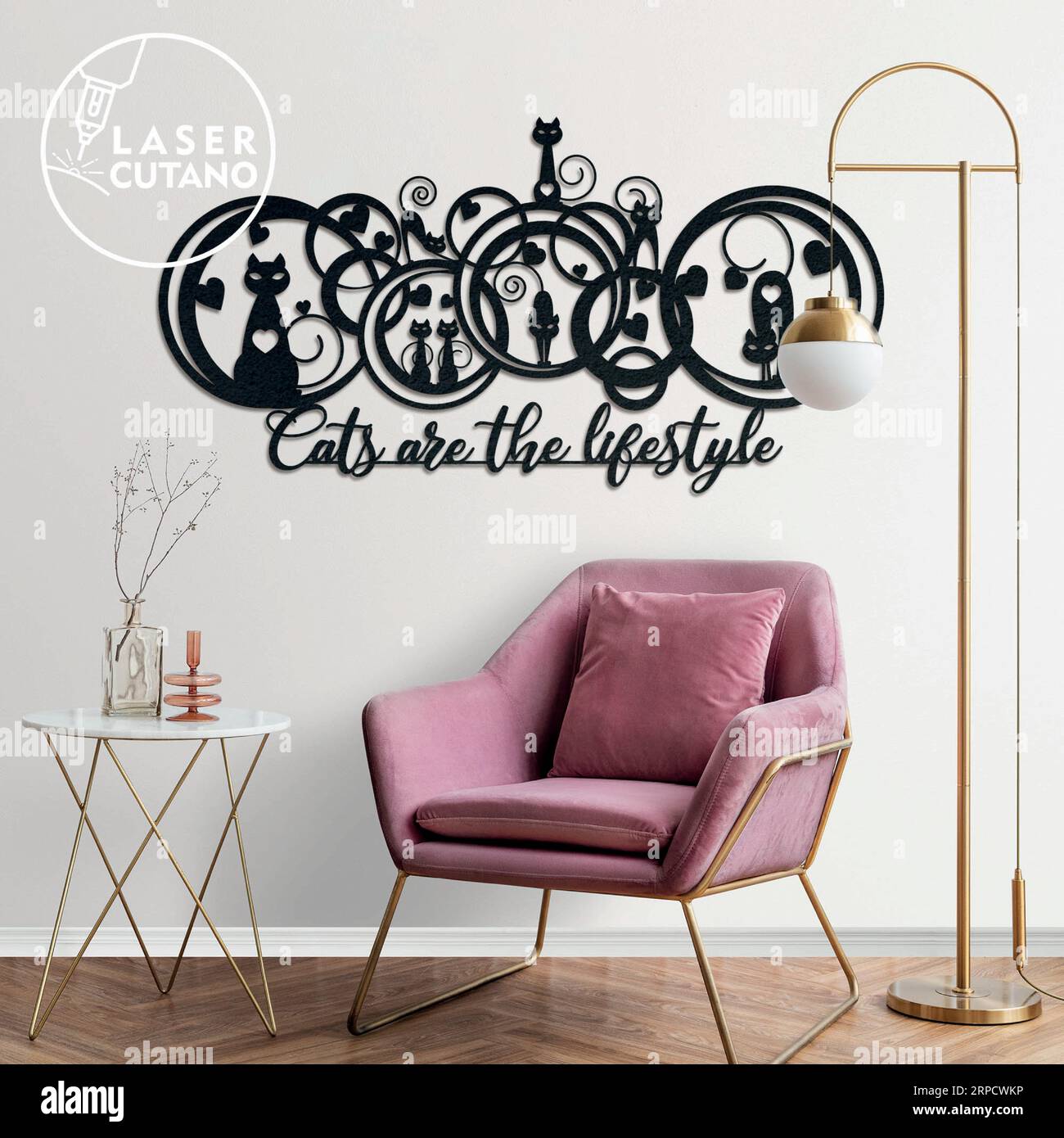 Introducing our captivating "Cat Laser Metal Sign". It is a unique and ...