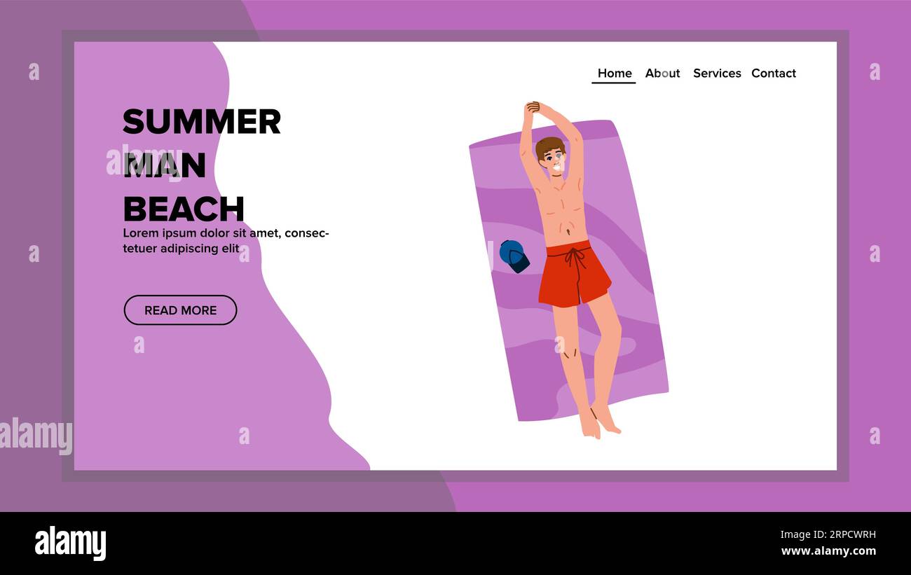 holiday summer man beach vector Stock Vector Image & Art - Alamy