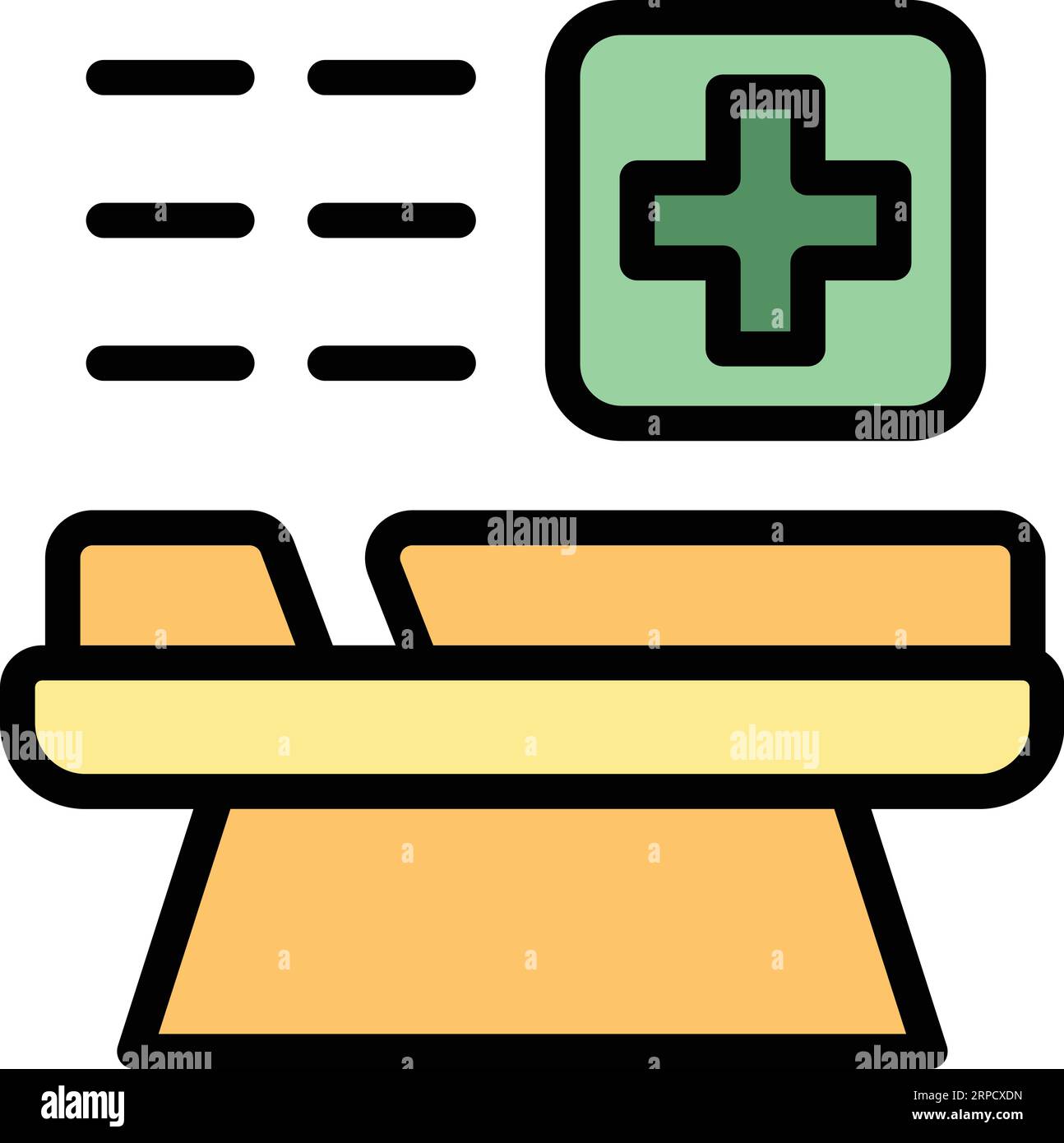 Emergency room bed icon outline vector. Medical patient. Man treatment ...