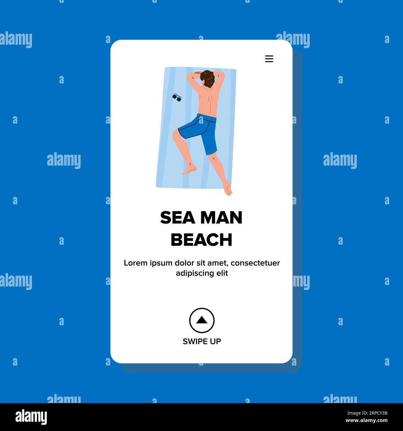 travel sea man beach vector Stock Vector Image & Art - Alamy