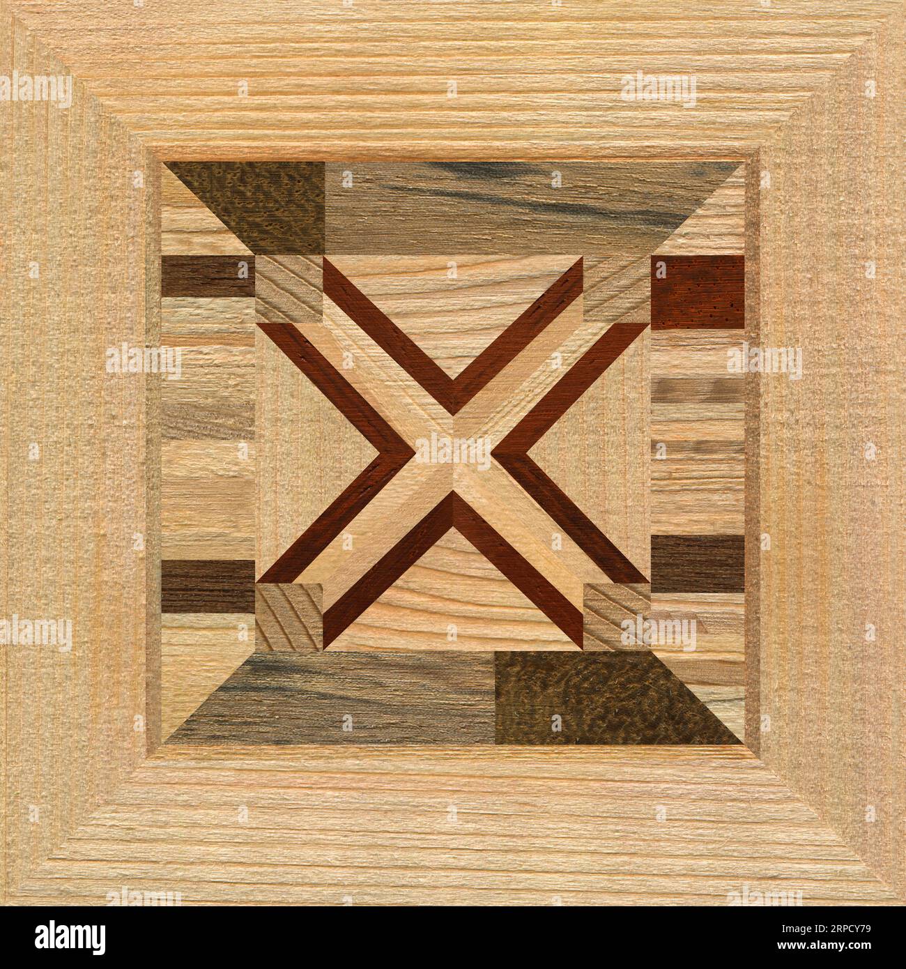 Wooden marquetry, patterns created from the combination of different ...