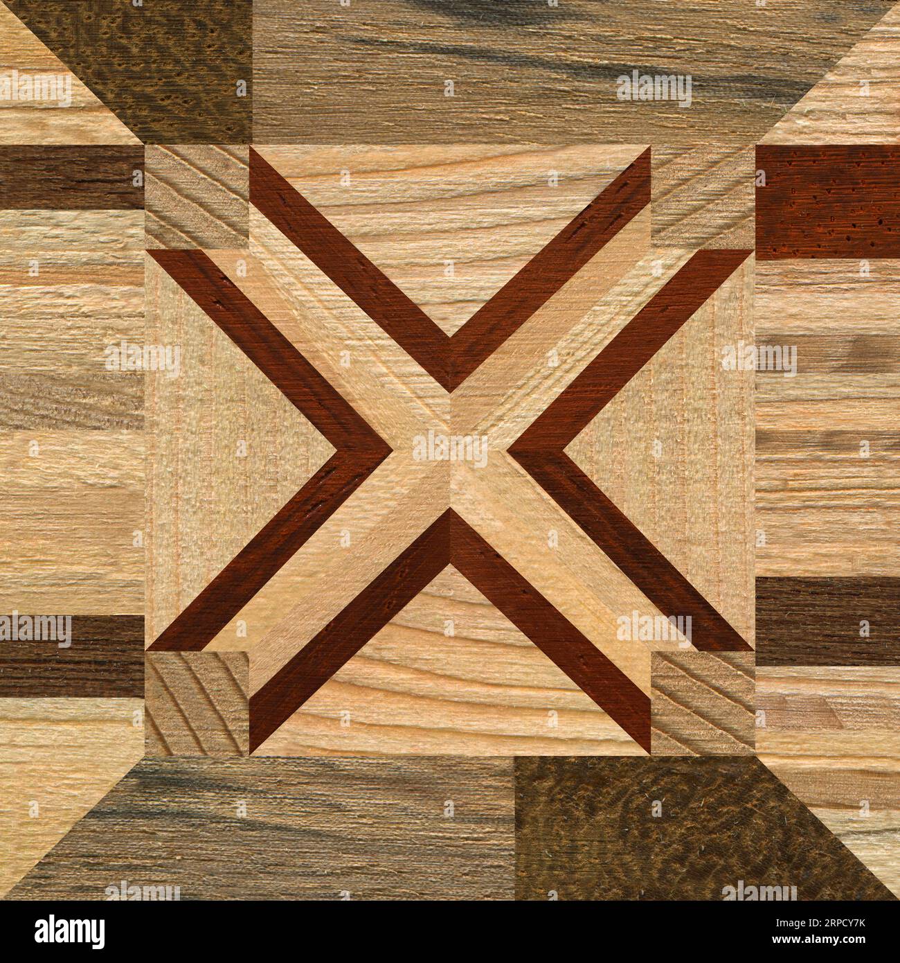 Wooden marquetry, patterns created from the combination of different ...