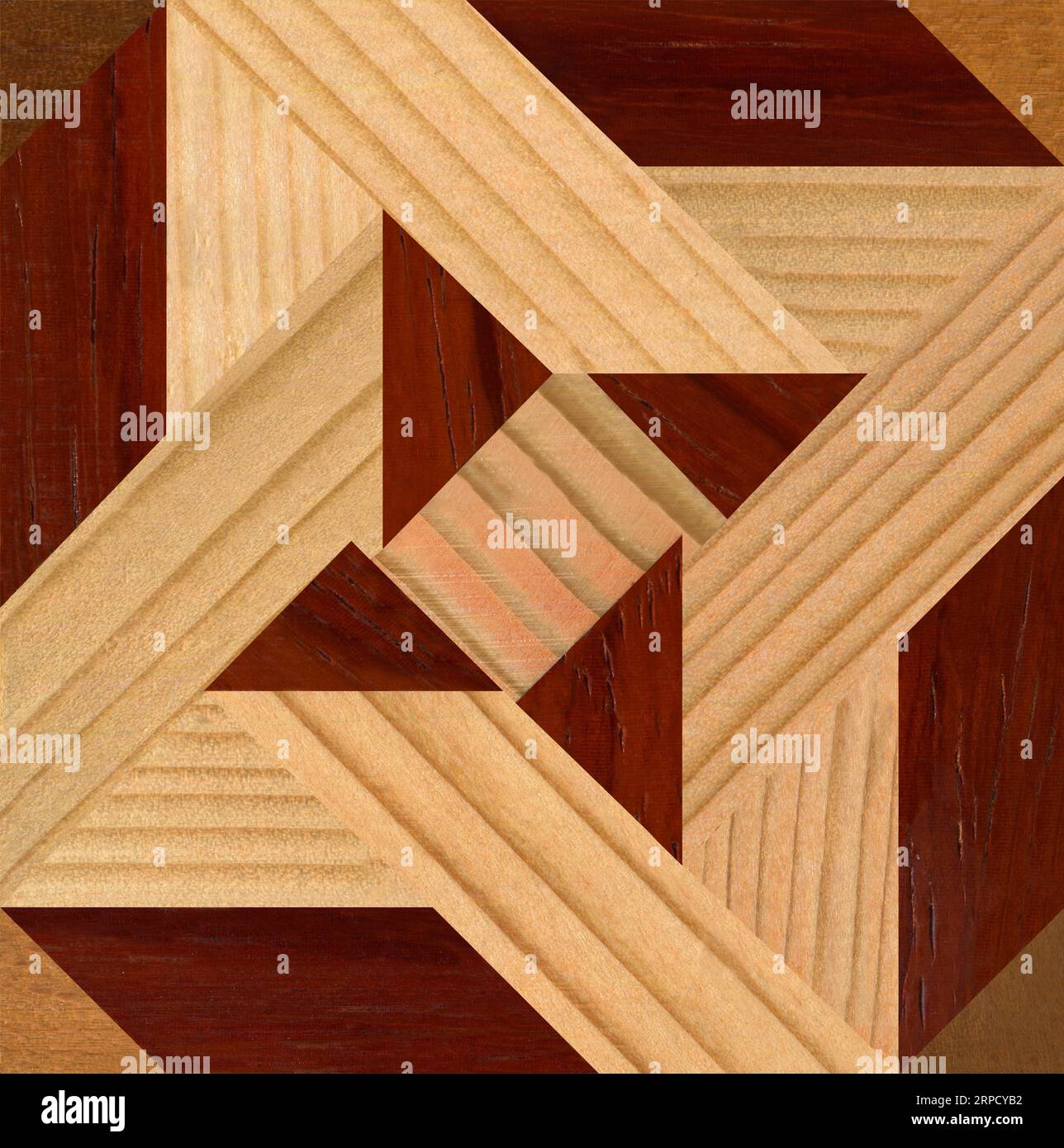 Wooden marquetry, patterns created from the combination of different ...
