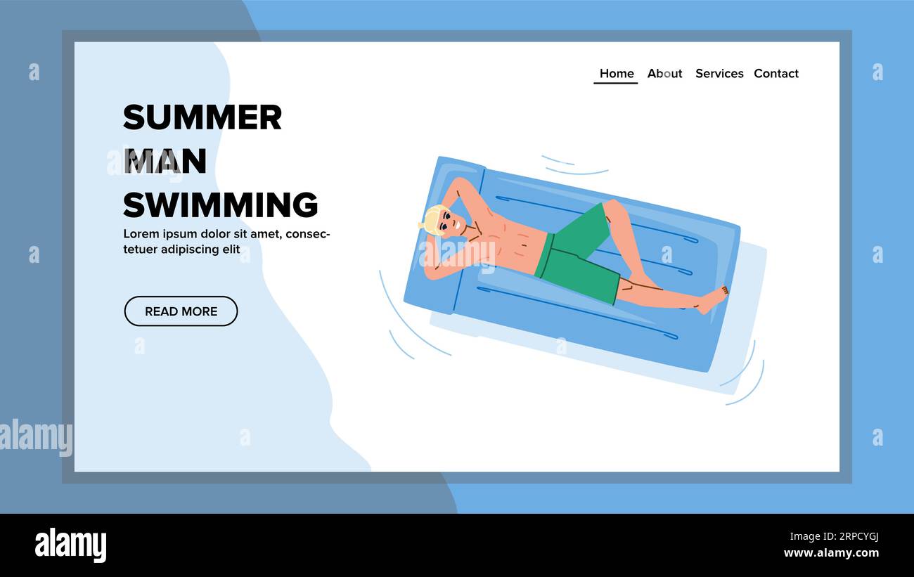 male summer man swimming vector Stock Vector Image & Art - Alamy