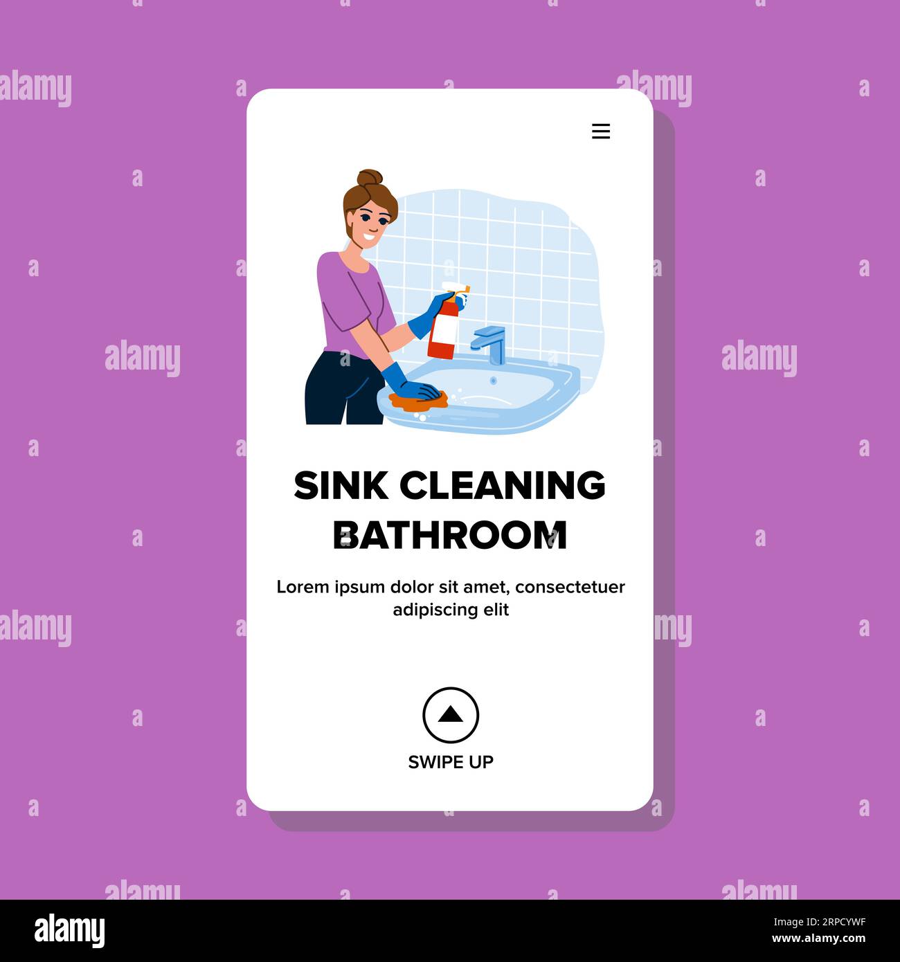 clean sink cleaning bathroom vector Stock Vector Image & Art - Alamy
