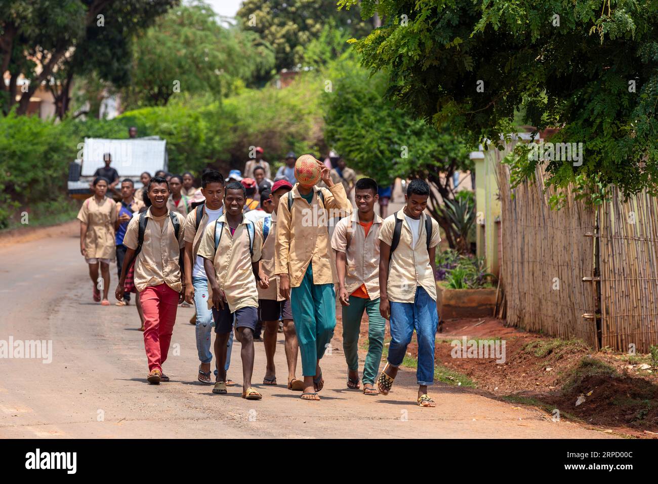 MANDOTO, MADAGASCAR - NOVEMBER 9 2022: The Malagasy students in ...