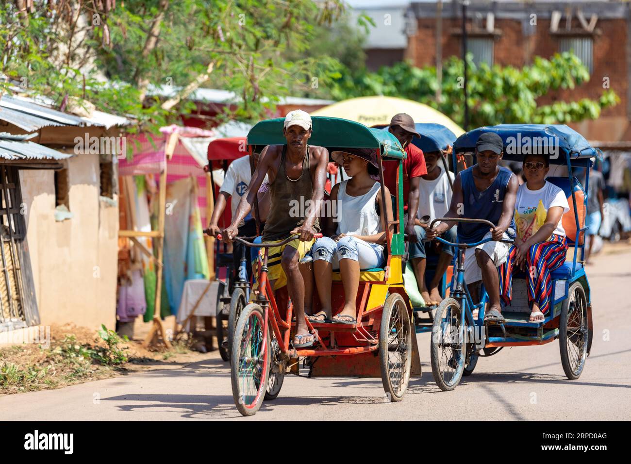 Miandrivazo, Madagascar - November 2nd 2022: A traditional rickshaw on ...