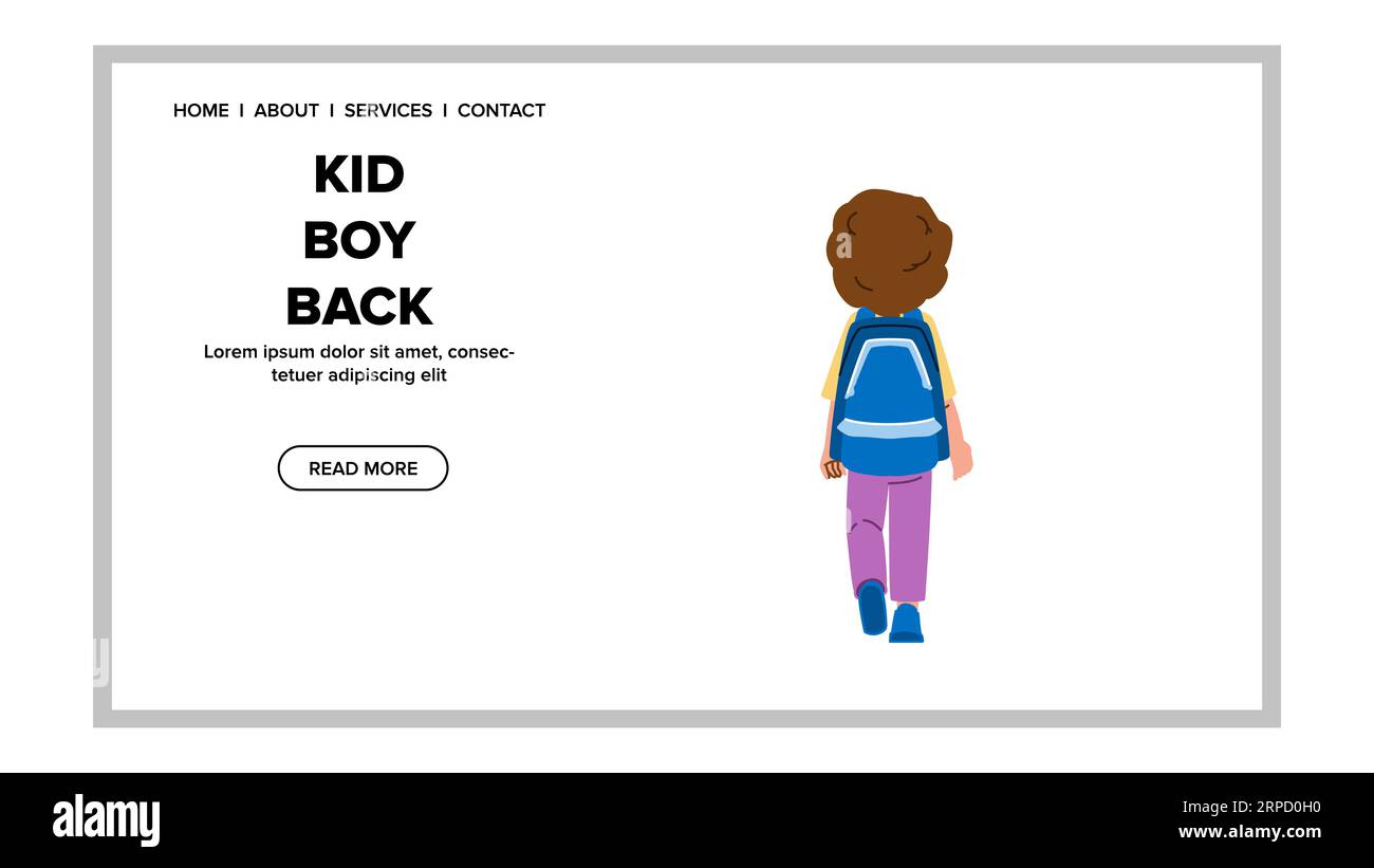 little kid boyy back vector Stock Vector Image & Art - Alamy