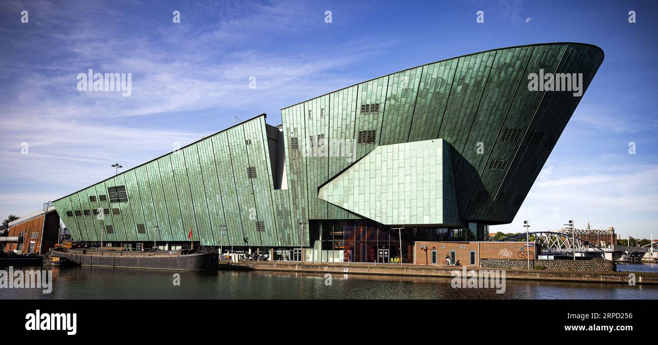 AMSTERDAM - Exterior of the NEMO Science Museum. The science museum is ...