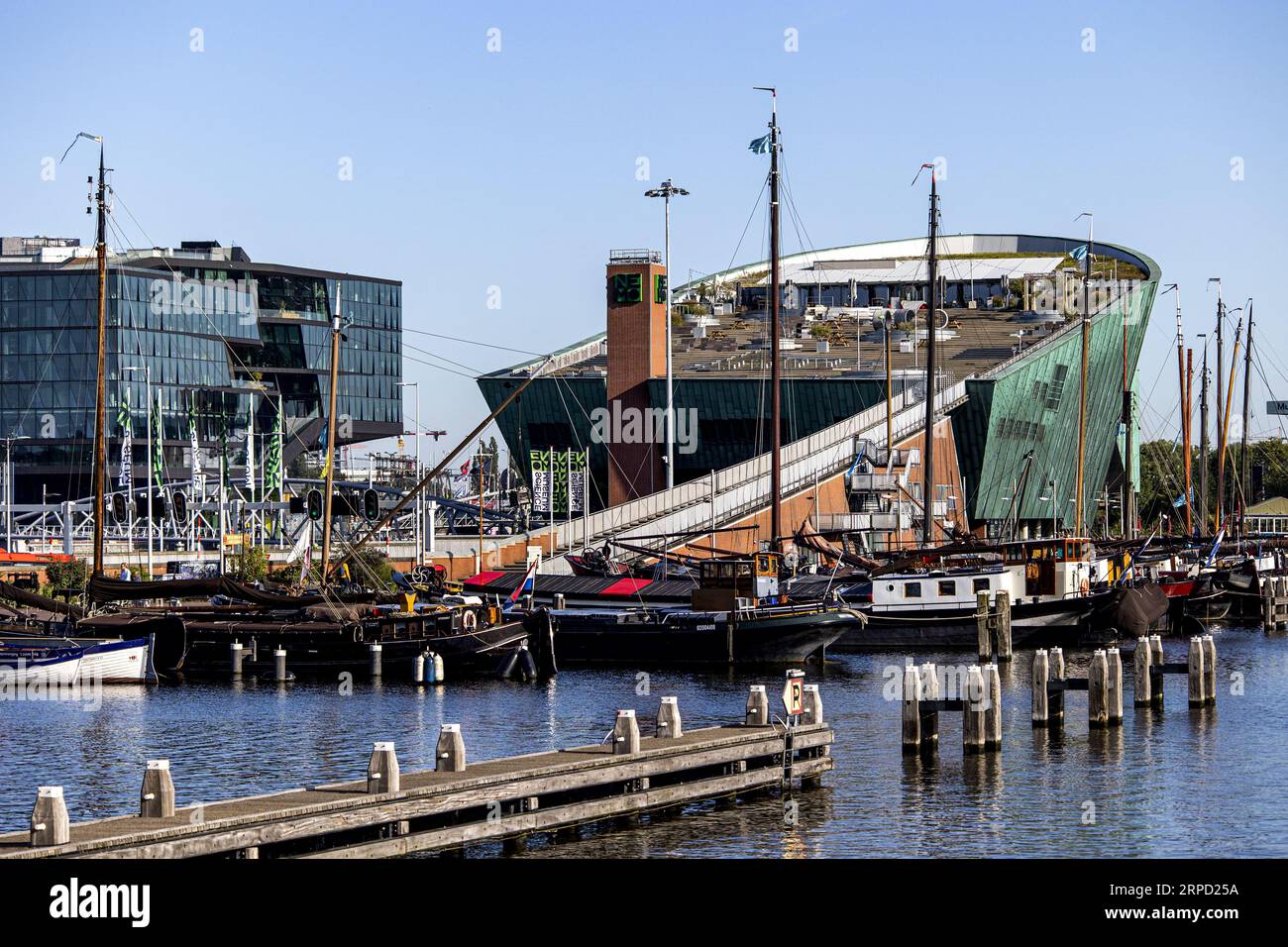 AMSTERDAM - Exterior of the NEMO Science Museum. The science museum is ...