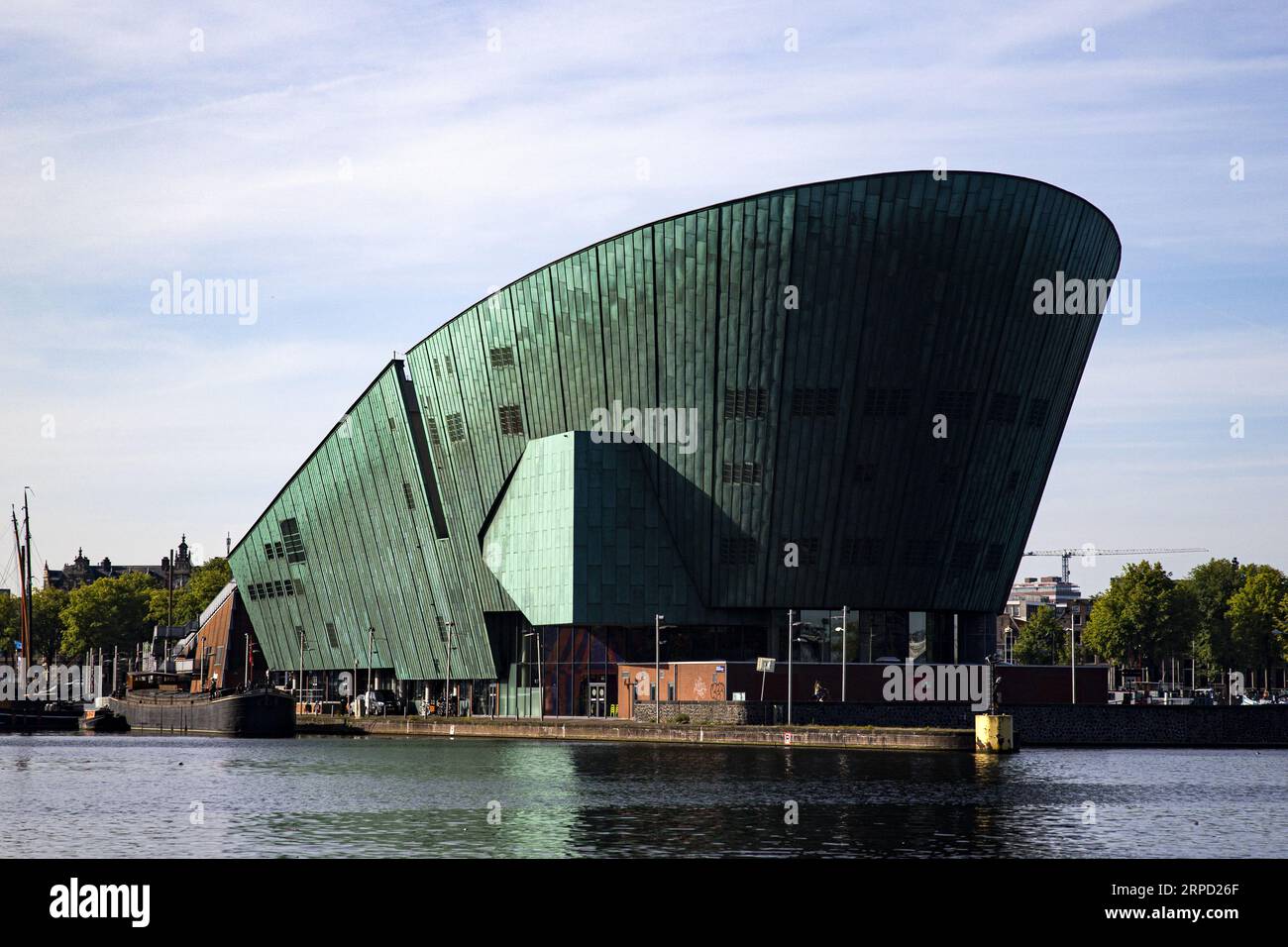 AMSTERDAM - Exterior of the NEMO Science Museum. The science museum is ...