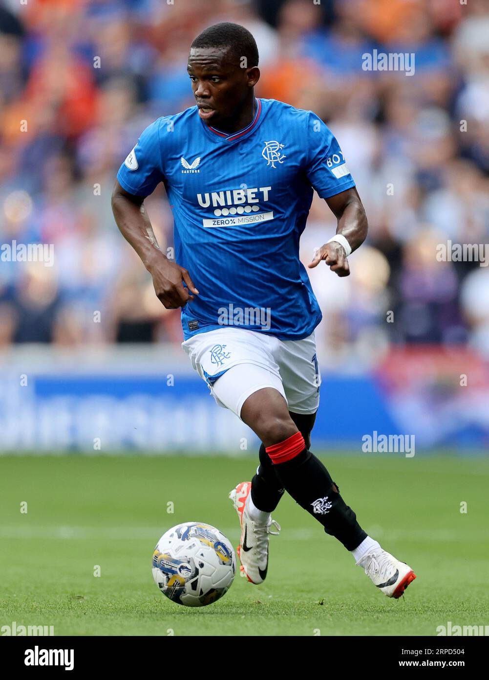 Rangers' Rabbi Matondo during the cinch Premiership match at the Ibrox ...