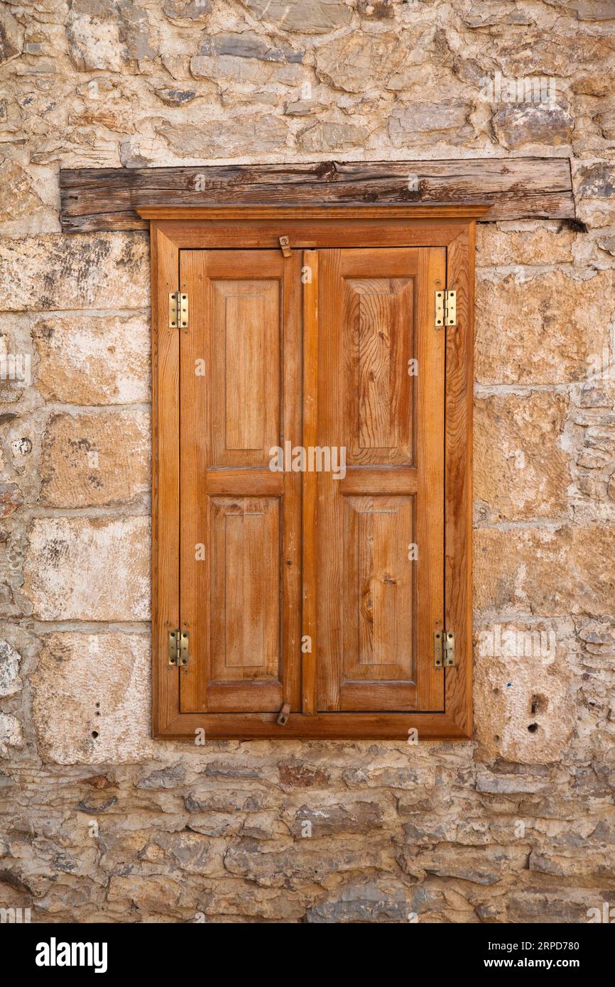 Datca located in old antique house old fashioned wooden windows, Turkey ...