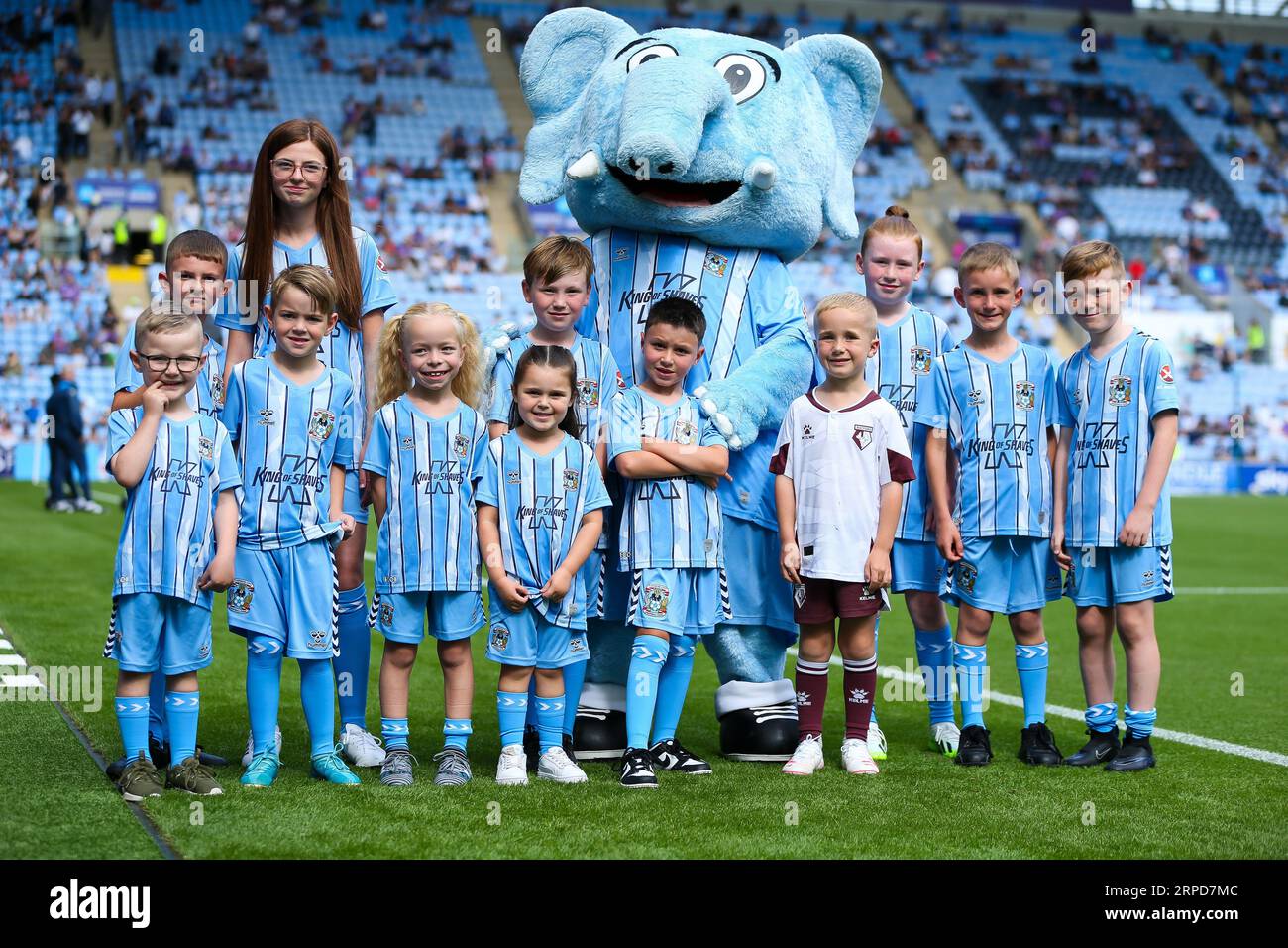 The match day mascots pose for a photo with Coventry City's Sky Blue ...