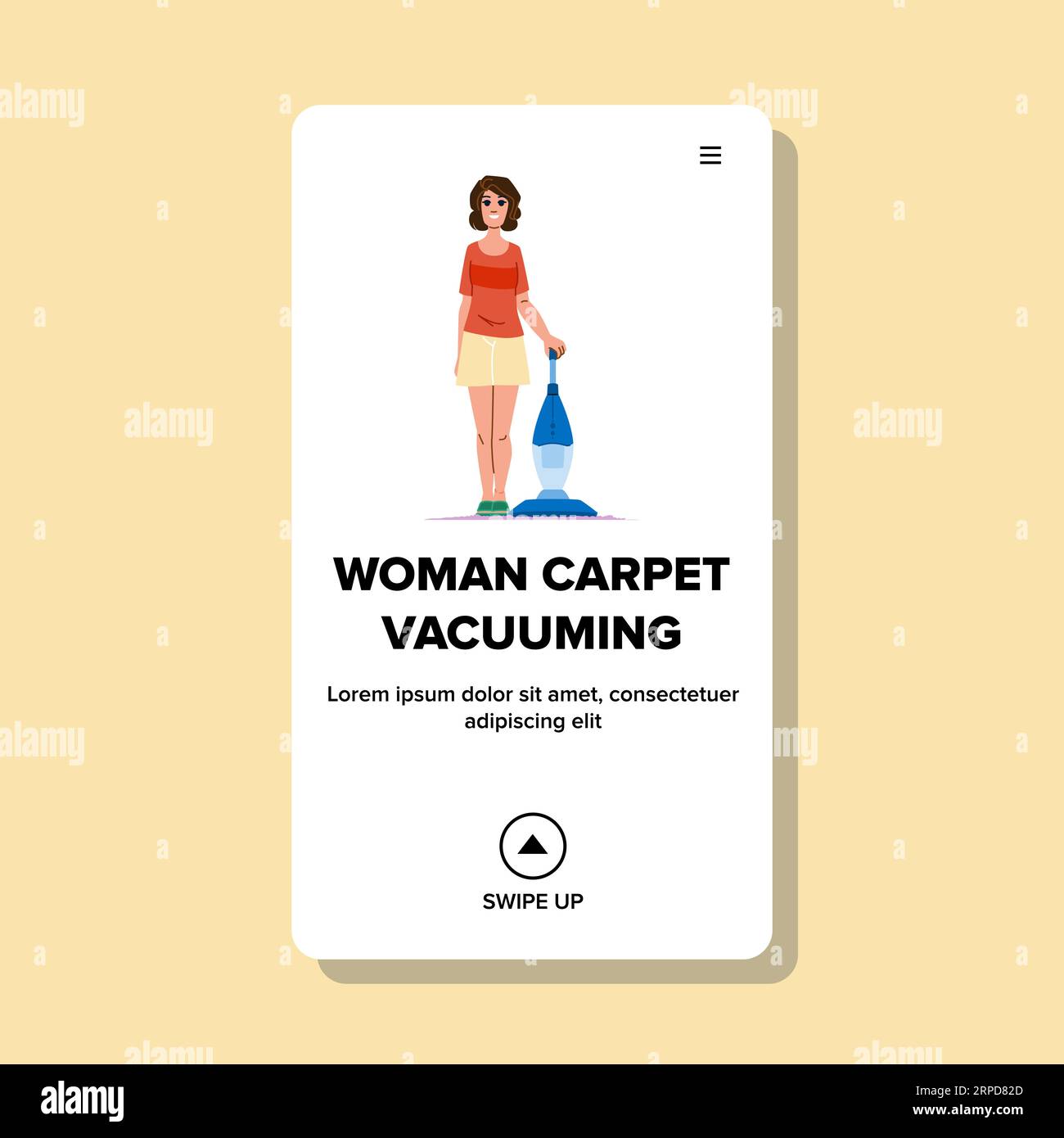 cleaner woman carpet vacuuming vector Stock Vector Image & Art - Alamy