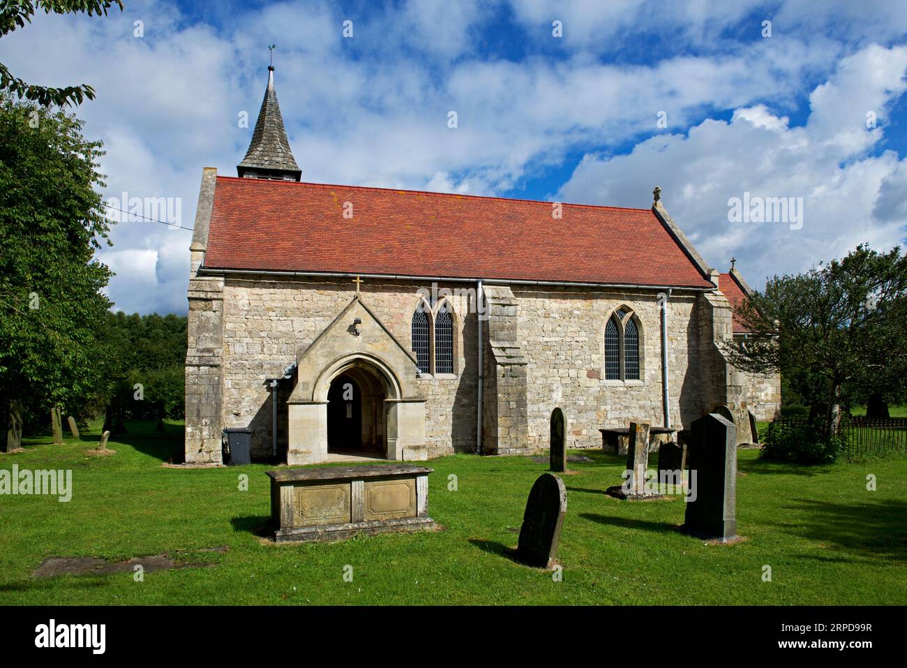 All Saints Church in the village of Ryther, North Yorkshire, England UK ...