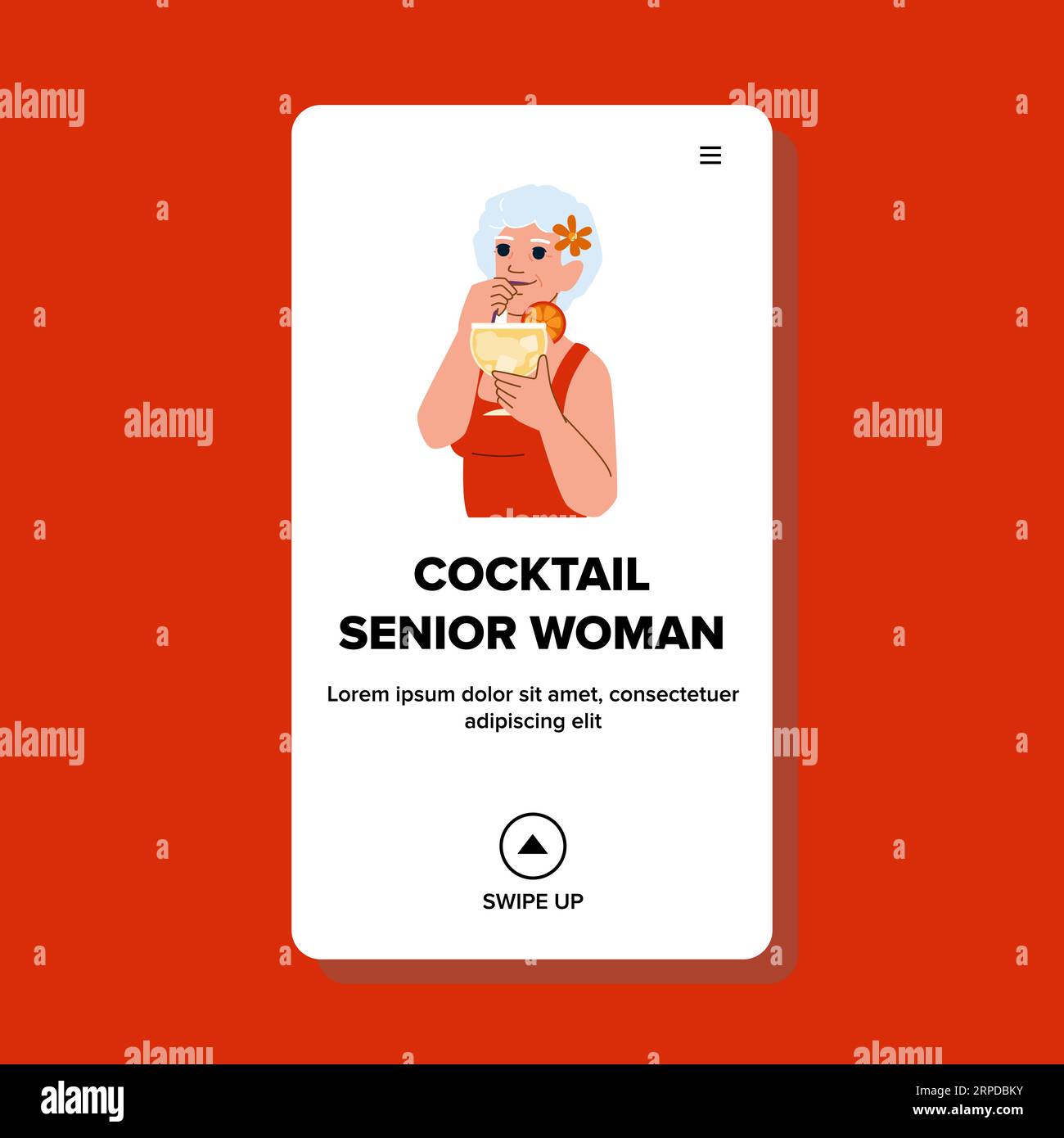 Cheerful caucasian mature senior woman Stock Vector Images - Alamy