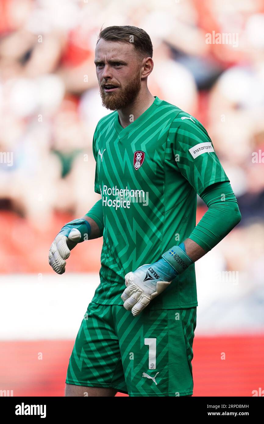 Rotherham United goalkeeper Viktor Johansson during the Sky Bet ...