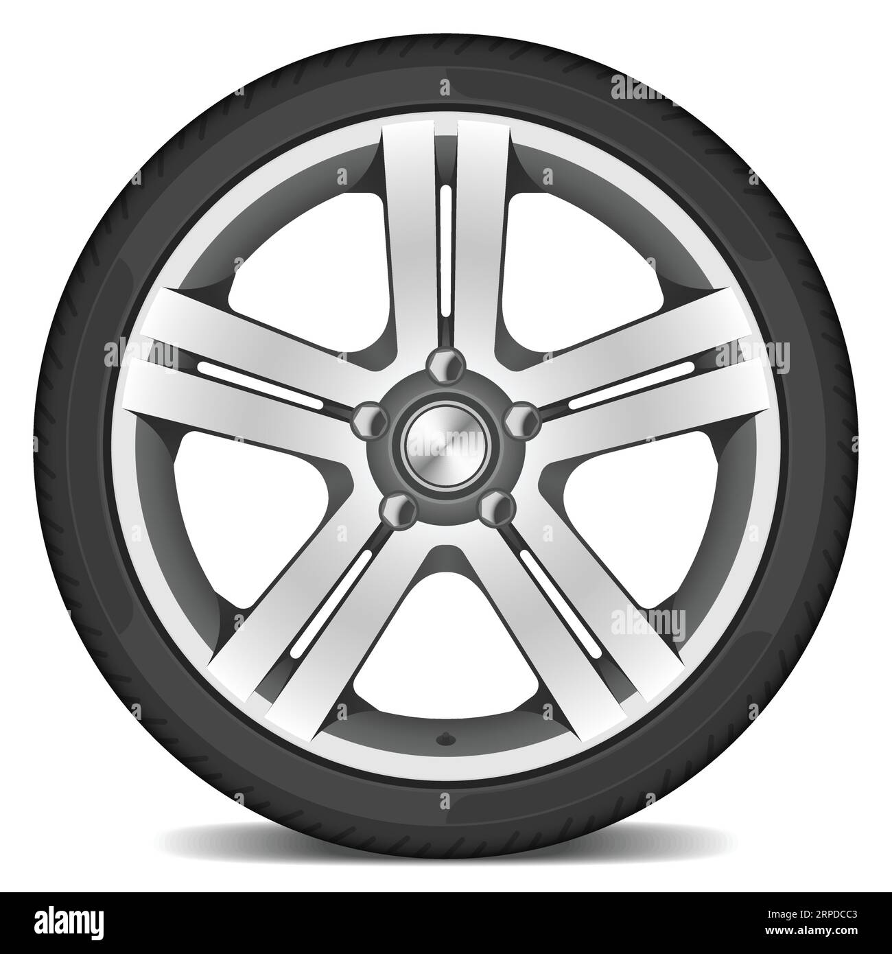 Chrome car wheels isolated Black and White Stock Photos & Images - Alamy