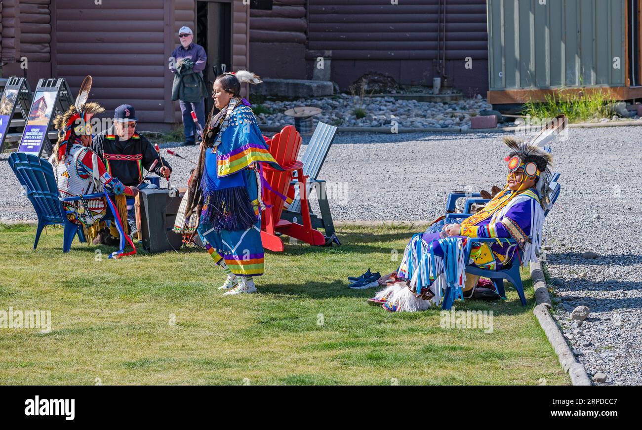 Banff National Park, Alberta, Canada – August 26, 2023: An aboriginal ...