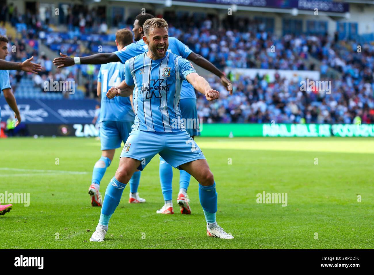 Coventry City's Matthew Godden celebrates scoring their side's third ...