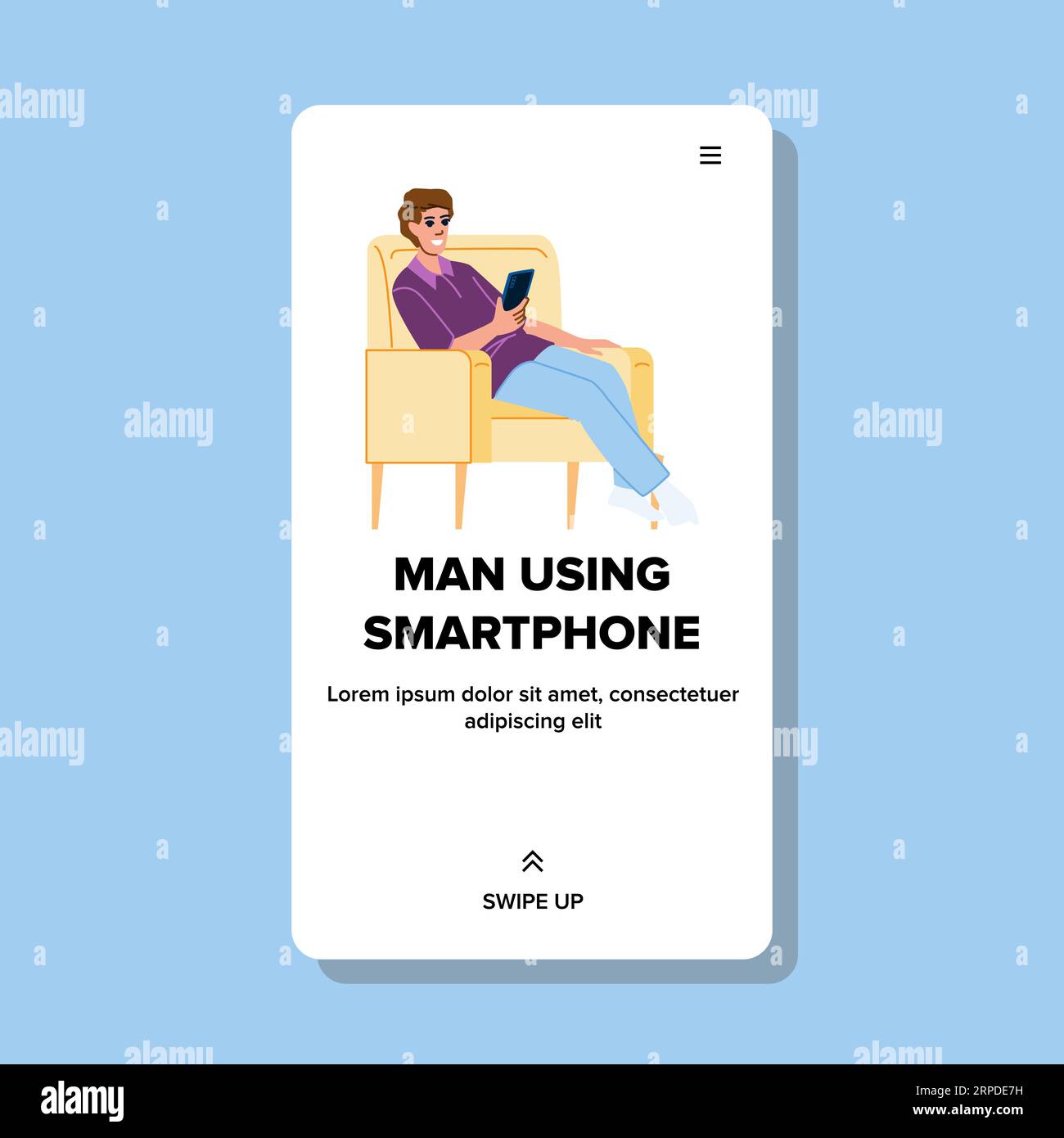 mobile man using smartphone vector Stock Vector Image & Art - Alamy