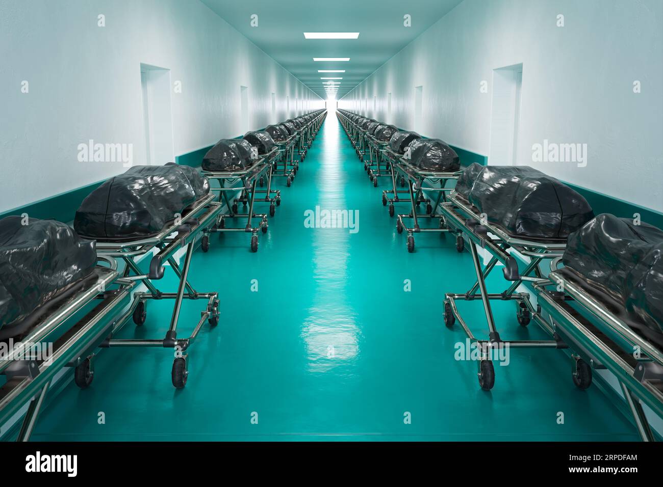 The enormous amount of dead human bodies in black plastic bags on ...