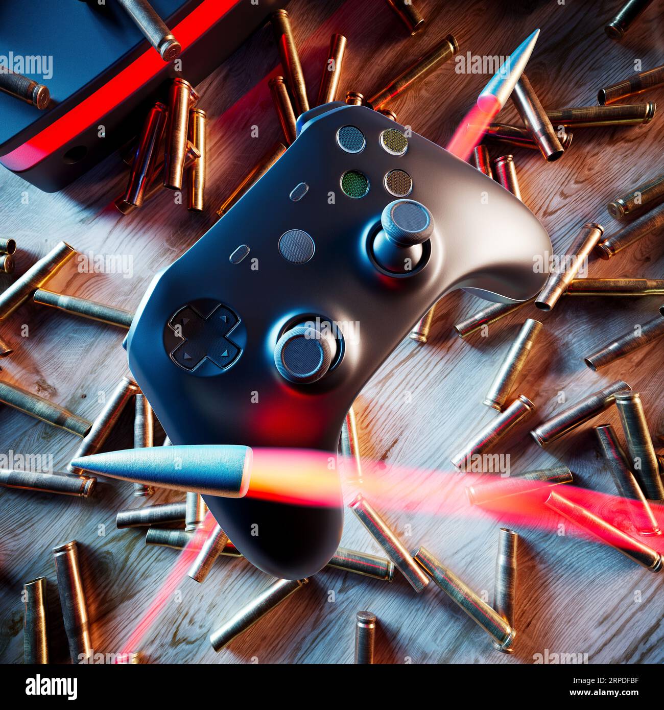 Gaming controller for PC or console during the action video game ...