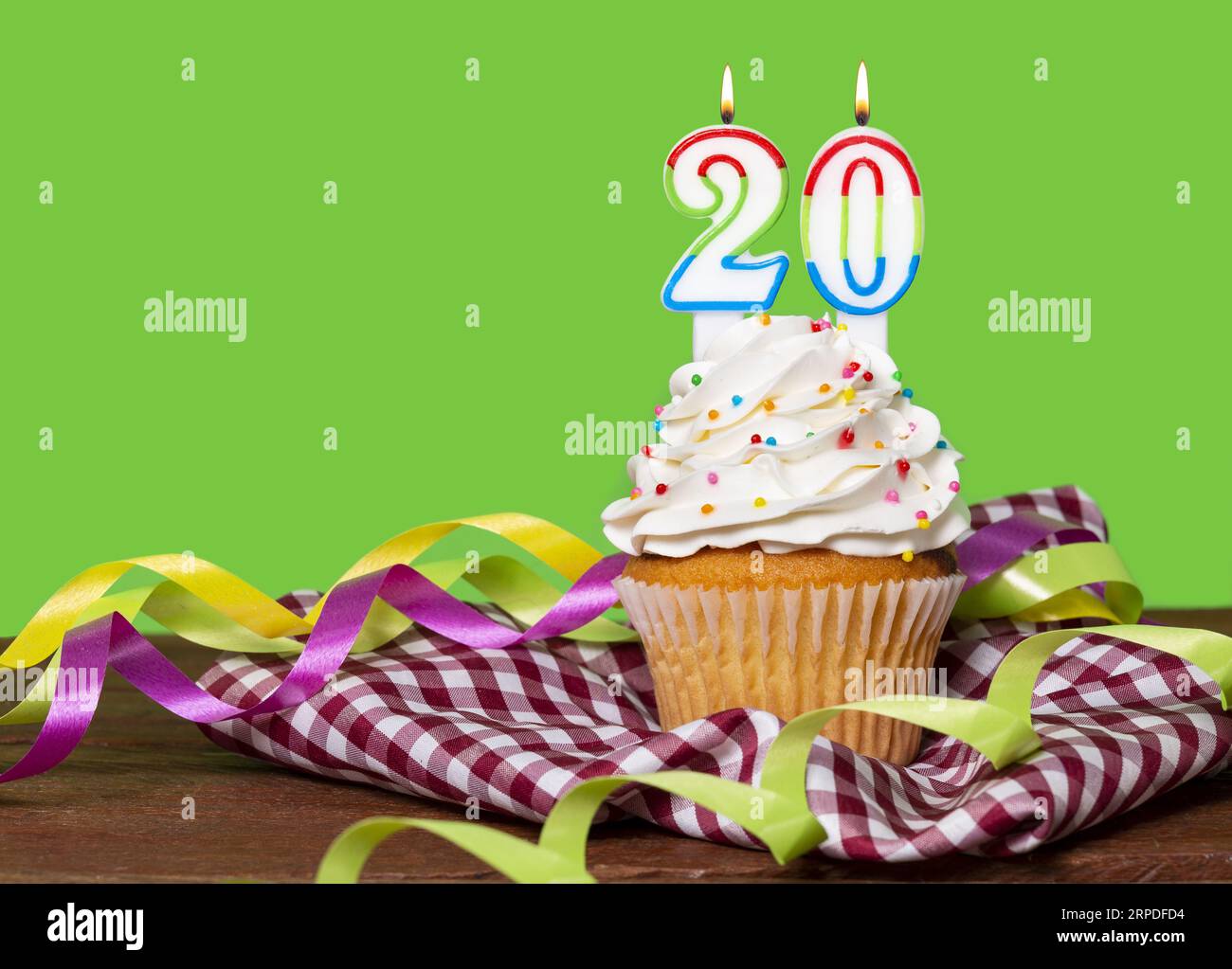 Cupcake With Number For Birthday Or Anniversary Celebration; Number 20 ...