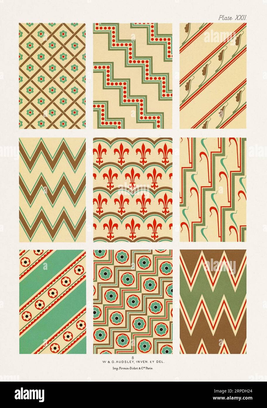 Medieval spiral and zig-zag patterns Stock Photo - Alamy