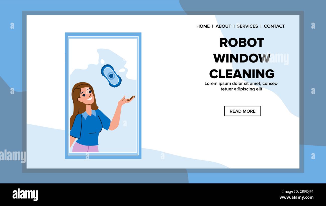 cleaner robot window cleaning vector Stock Vector Image & Art - Alamy