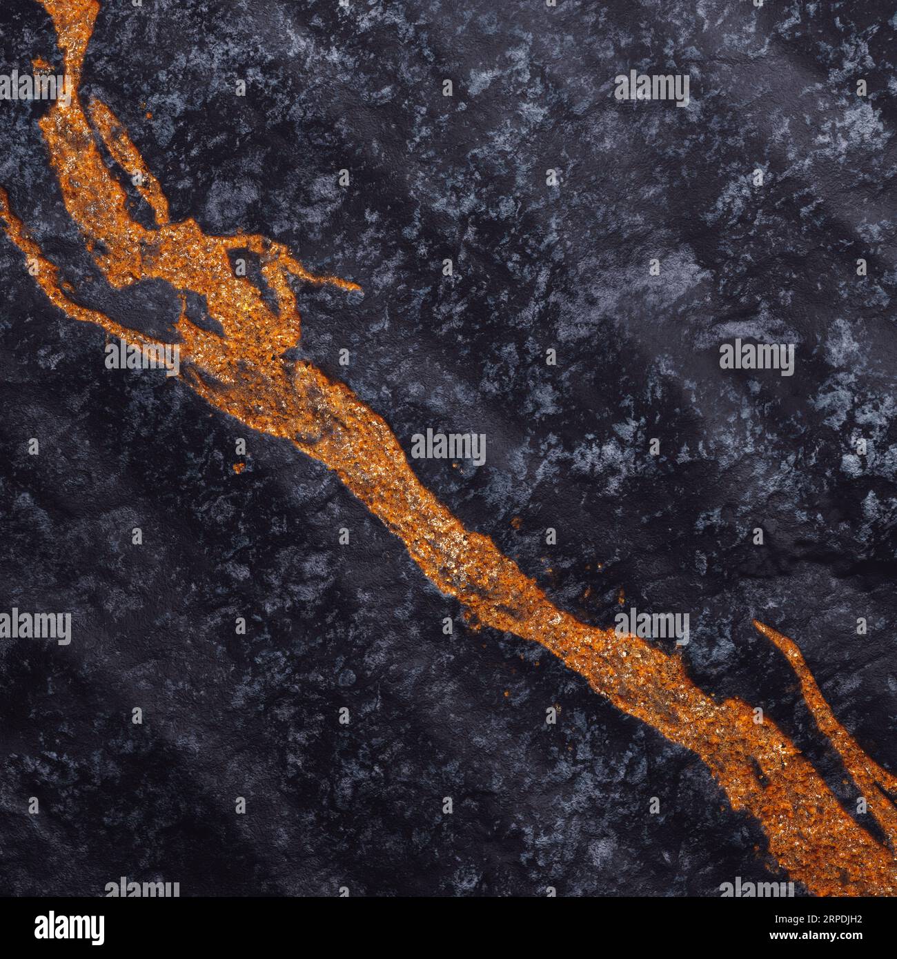 Shiny gold vein in the solid rock. Expensive noble metal. Golden ore ...