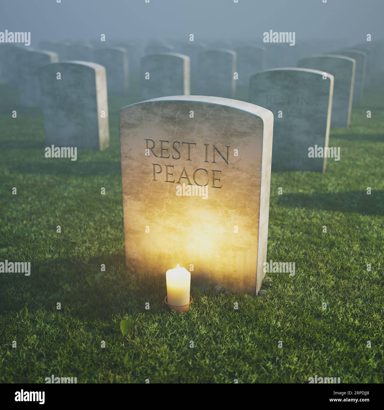 Rip gravestone white marble cross hi-res stock photography and images ...