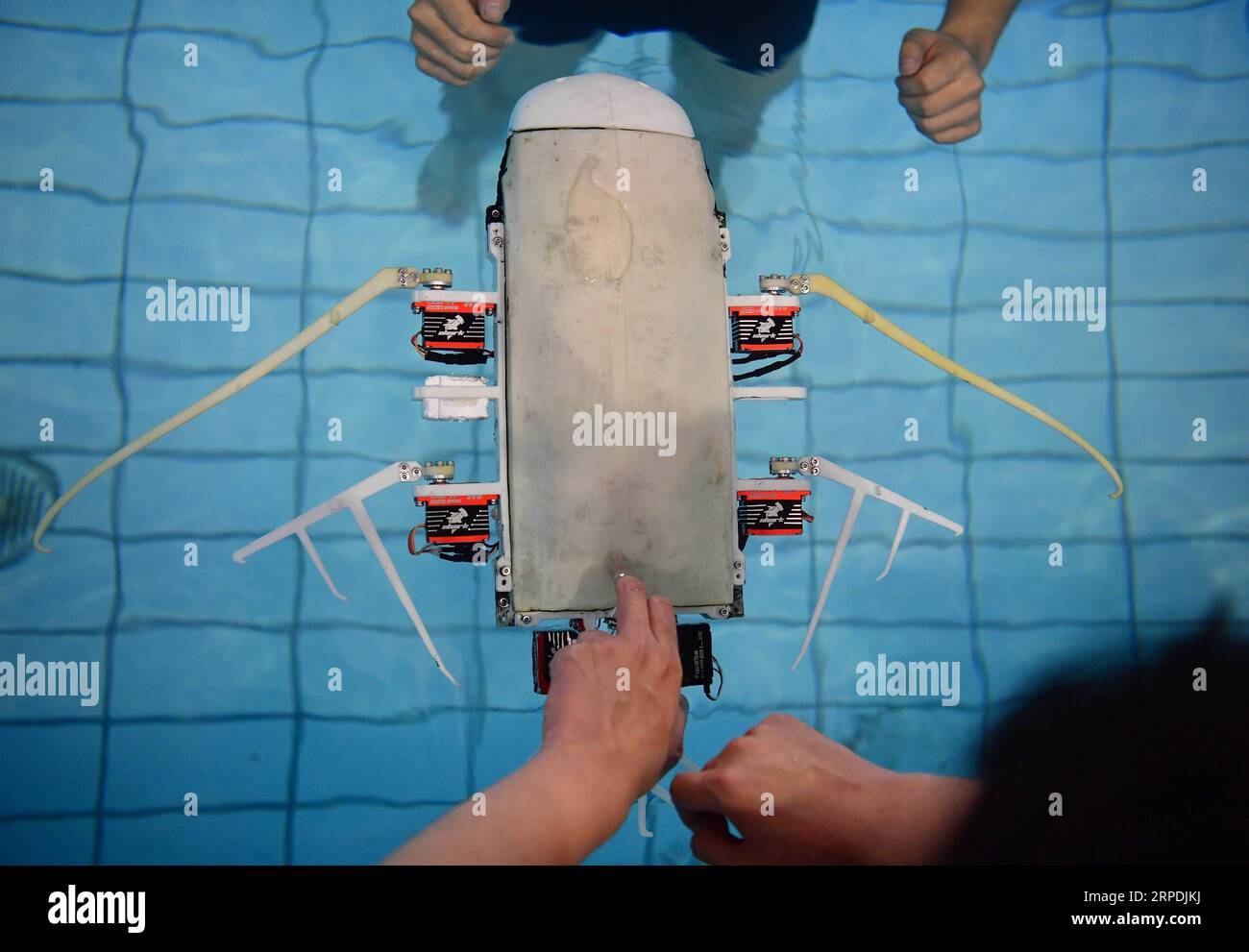 (190806) -- XI AN, Aug. 6, 2019 -- Students of the research team adjust ...