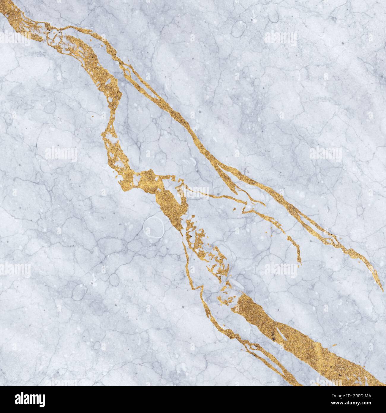 A shiny gold vein on grey marble. Expensive noble metal. Golden ore ...