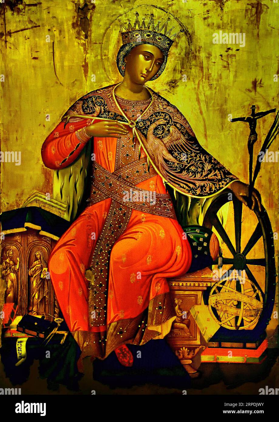 St Catherine. Painted by the Cretan artist Viktor. 17th century Athens ...