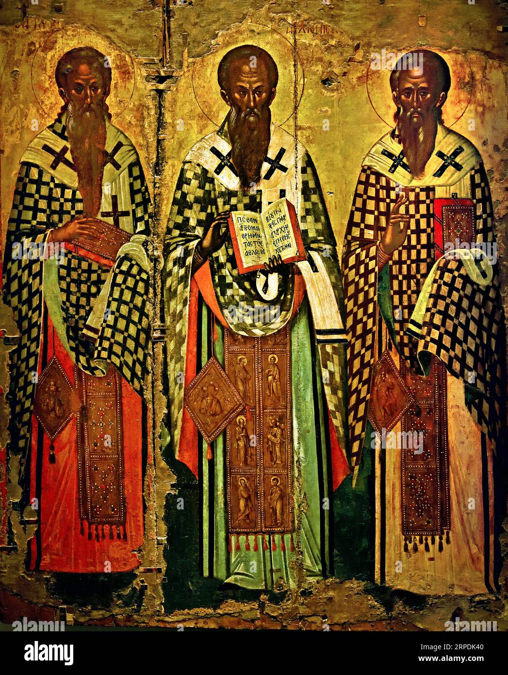 Three Hierarchs painted by Michael Damaskenos 16th Century Athens ...