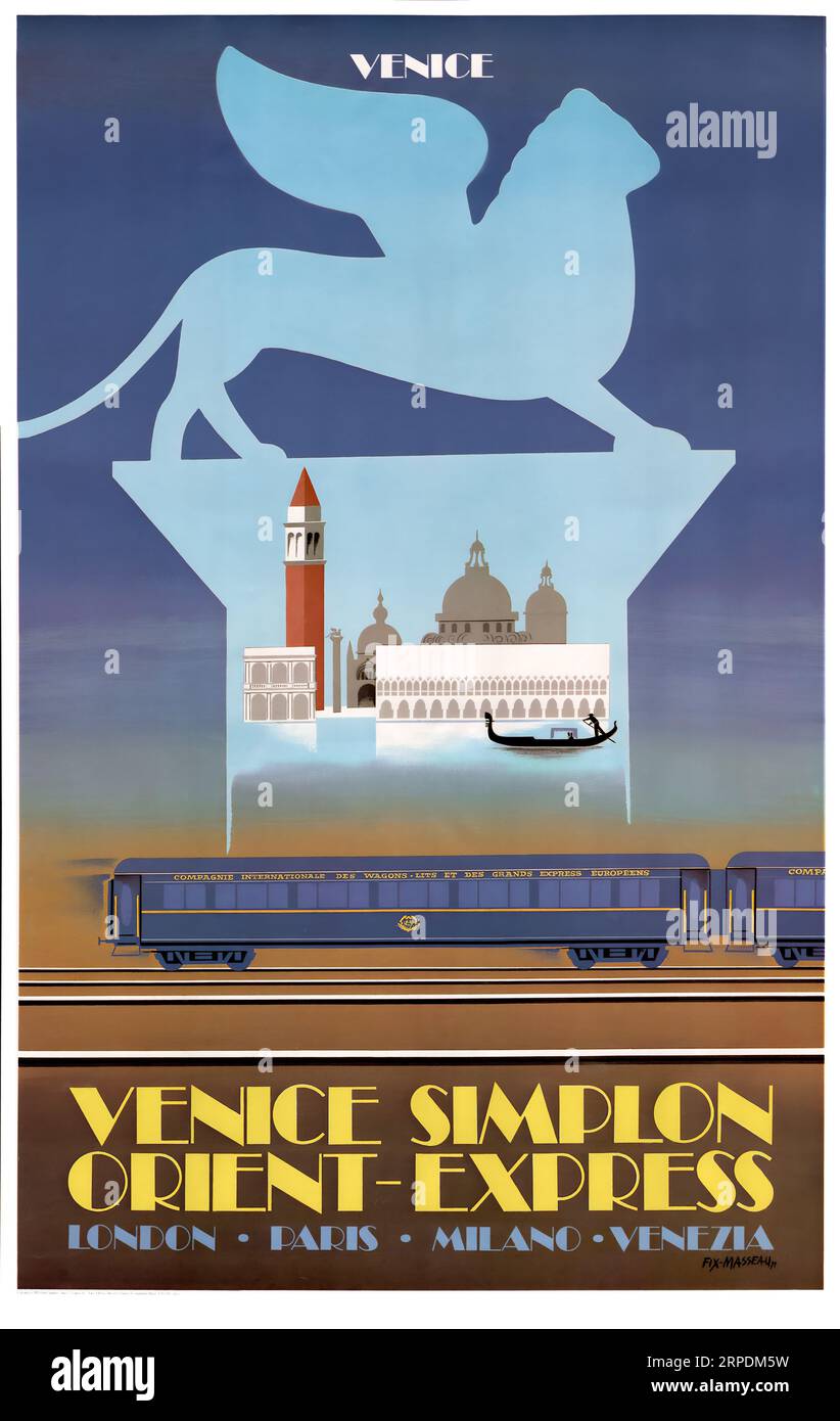 Vintage Venice Simplon Orient Express train poster, London, Paris ...