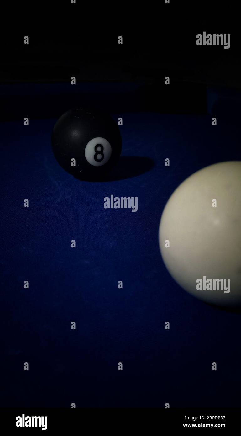 Pool table with racked pool balls hi-res stock photography and images ...