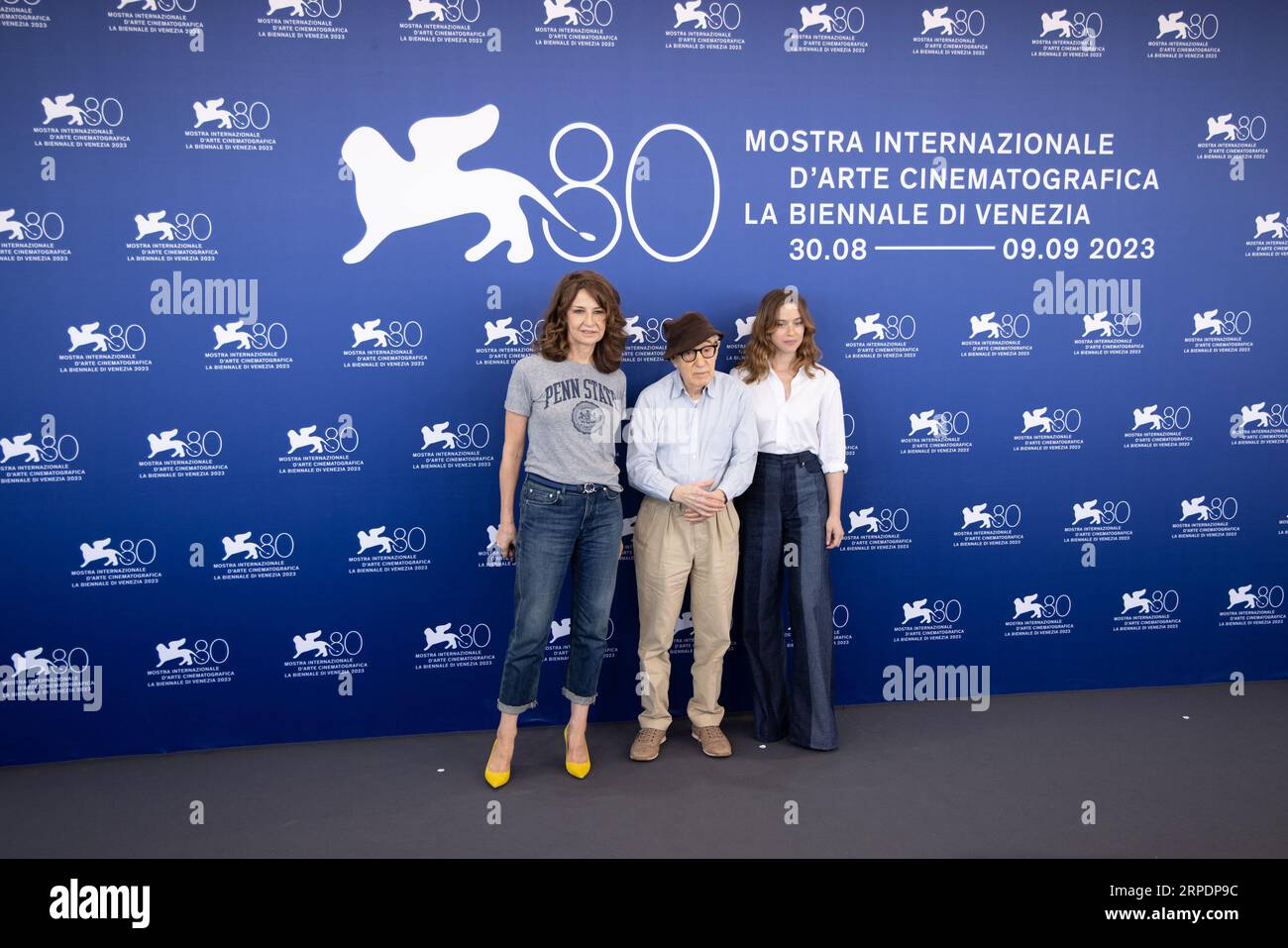 Valerie Lemercier, director Woody Allen and Lou de Laage attend a ...