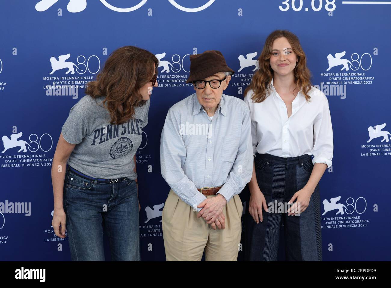 Valerie Lemercier, director Woody Allen and Lou de Laage attend a ...