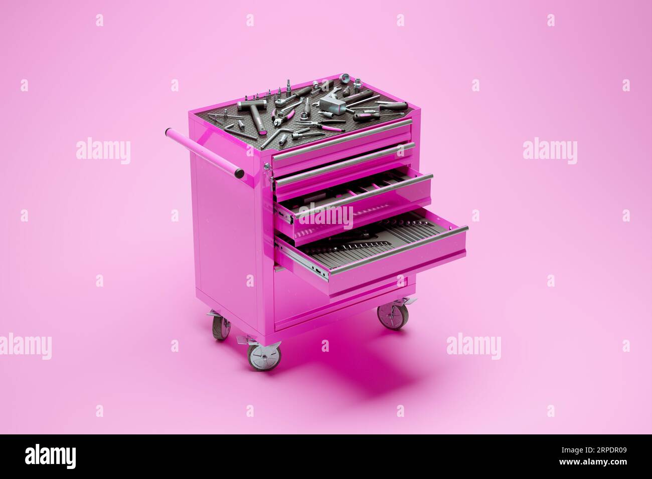 Garage tools organized in metal tool locker. The workshop tools cabinet ...