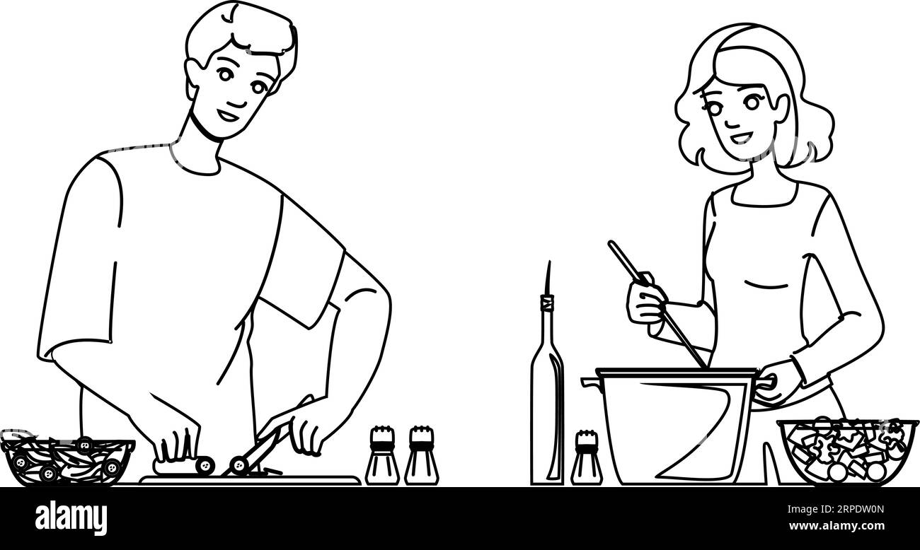 cook vegeterian cooking vector Stock Vector Image & Art - Alamy