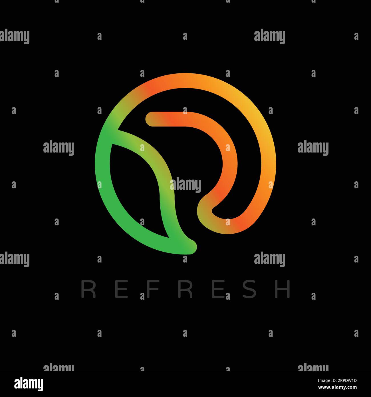 3d abstract linear design R letter refresh logo concept Stock Vector ...