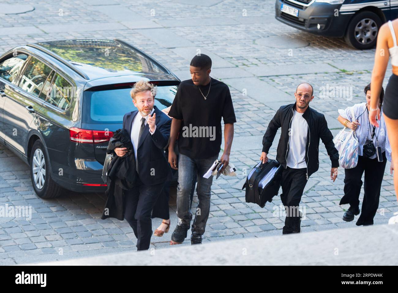French rapper Mohamed Sylla, aka MHD, arrives for the opening of his ...