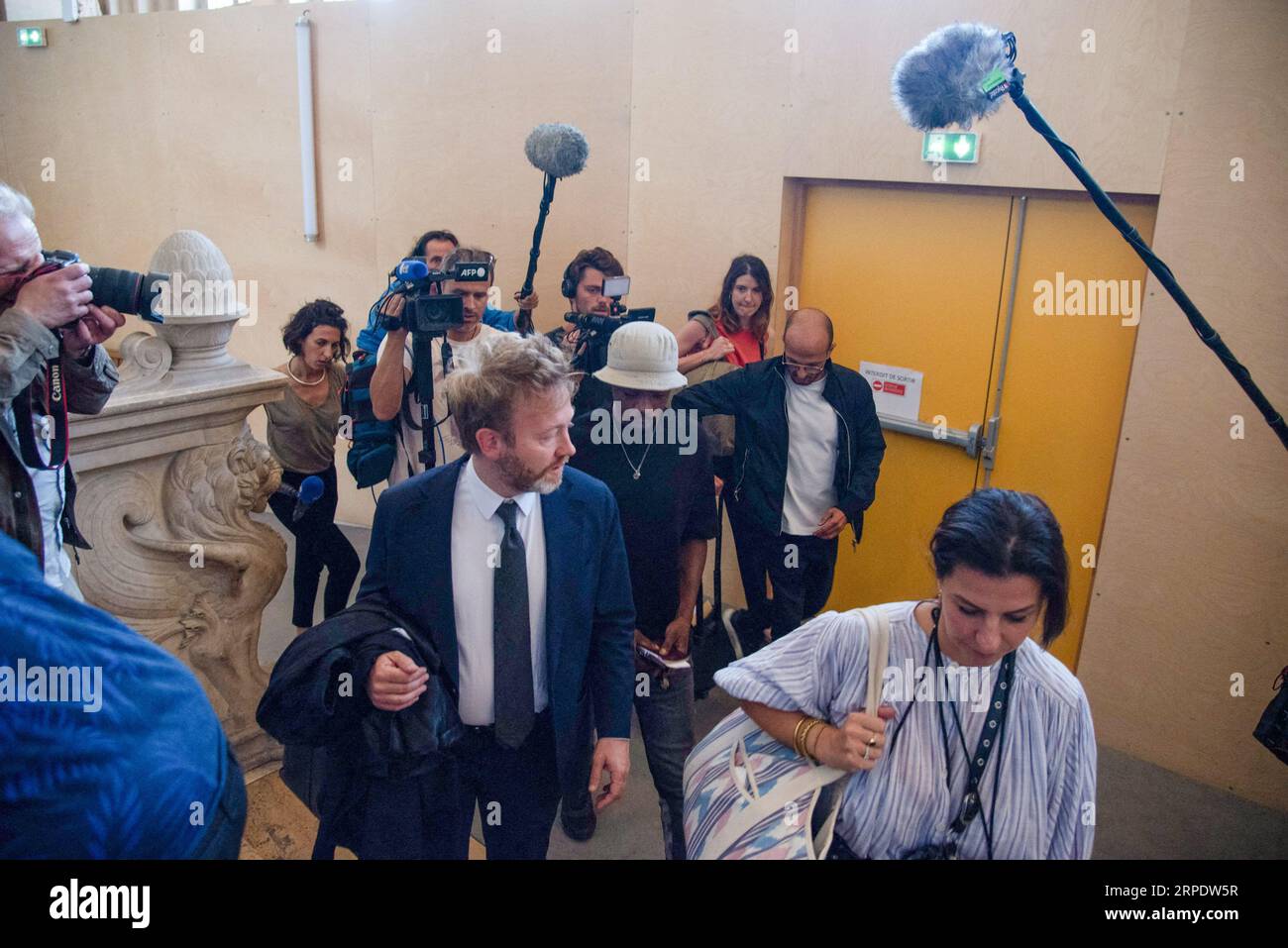 French rapper Mohamed Sylla, aka MHD, arrives for the opening of his ...