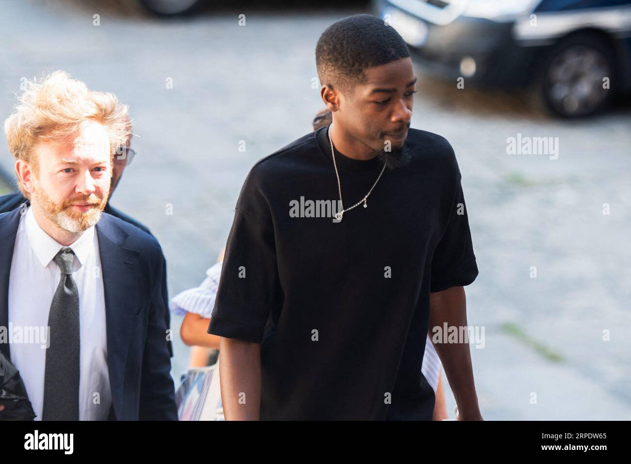 French rapper Mohamed Sylla, aka MHD, arrives for the opening of his ...