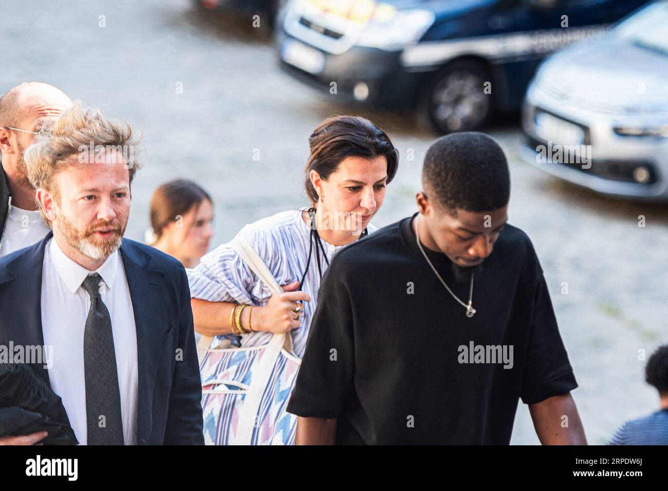 French rapper Mohamed Sylla, aka MHD, arrives for the opening of his ...