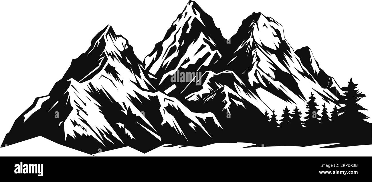 Mountains silhouettes. Mountains vector, Mountains vector of outdoor ...